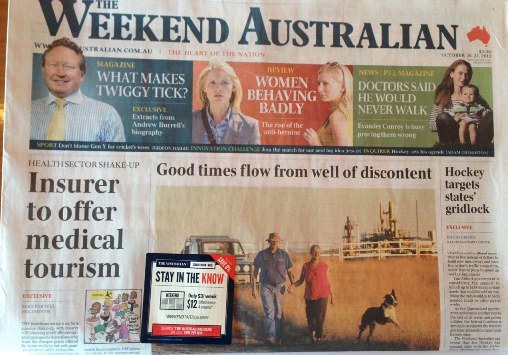 Front page cover-up on The Weekend Australian | Australian Newsagency Blog